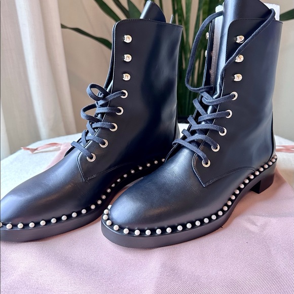 Stuart Weitzman | Shoes | Stuart Weitzman Sonddra Pearl Leather Boots ...